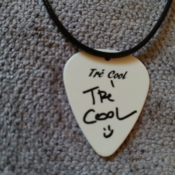 Green Day | Jewelry | Green Day Tre Cool Signature Guitar Pick Necklace ...